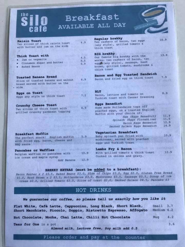 Menu at The Silo Cafe - Carrara Markets, Gold Coast
