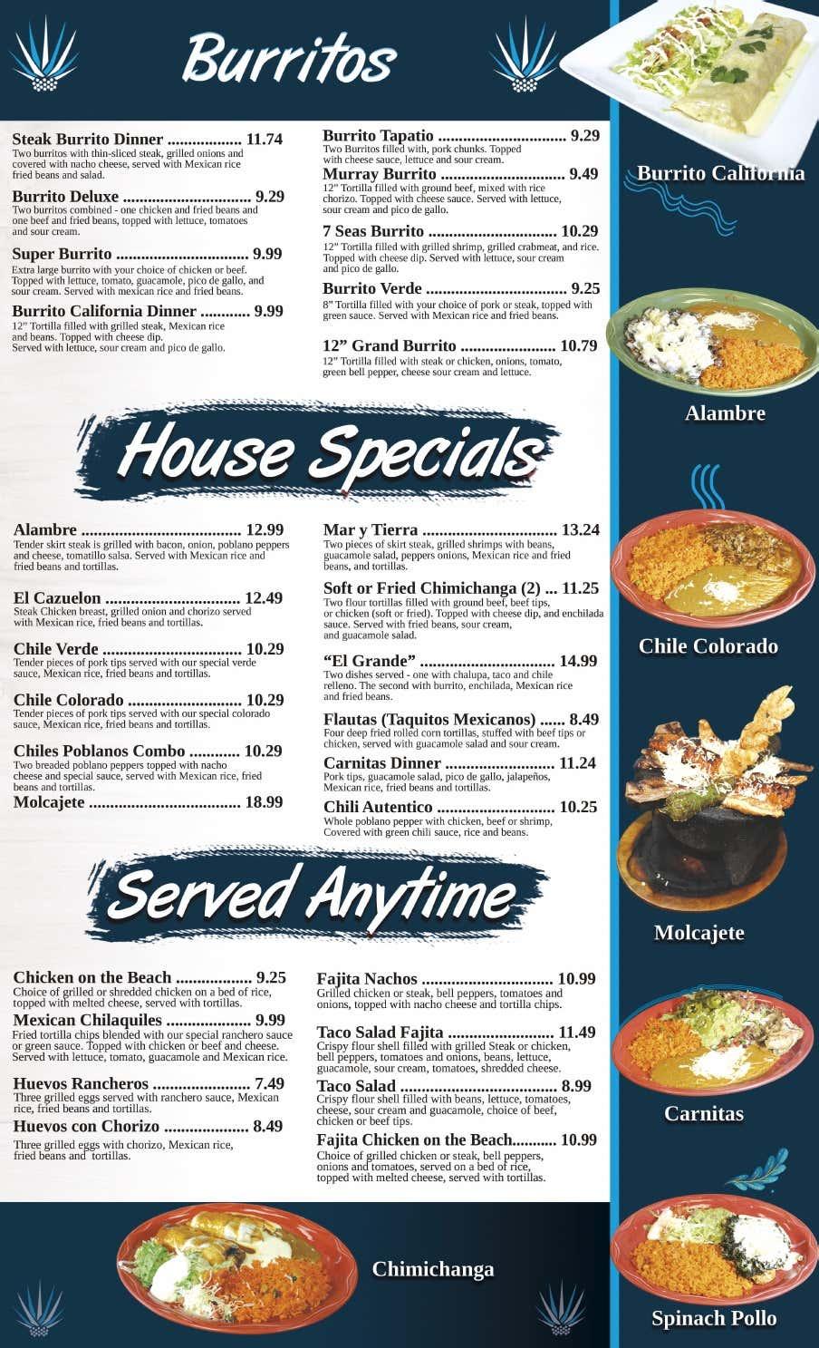 Menu at Jr’s bar & grill, Murray