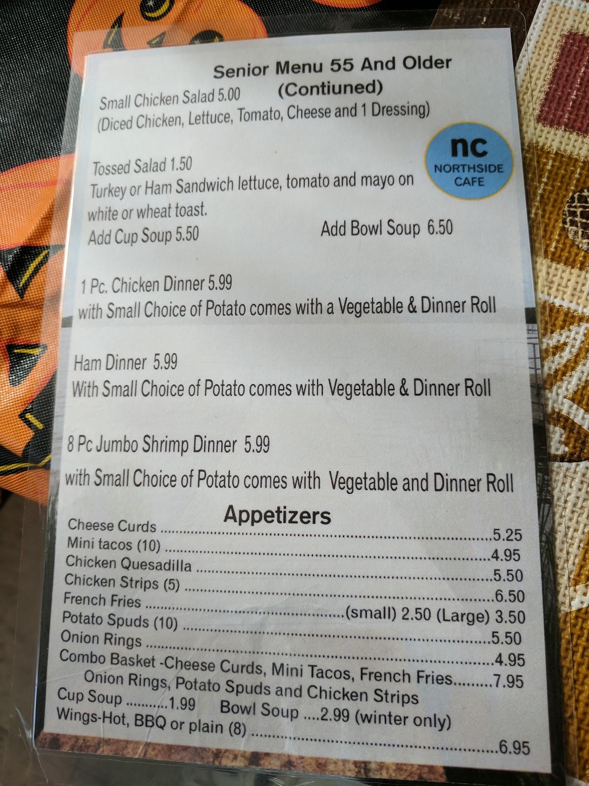 Menu at Northside Cafe, Rib Lake