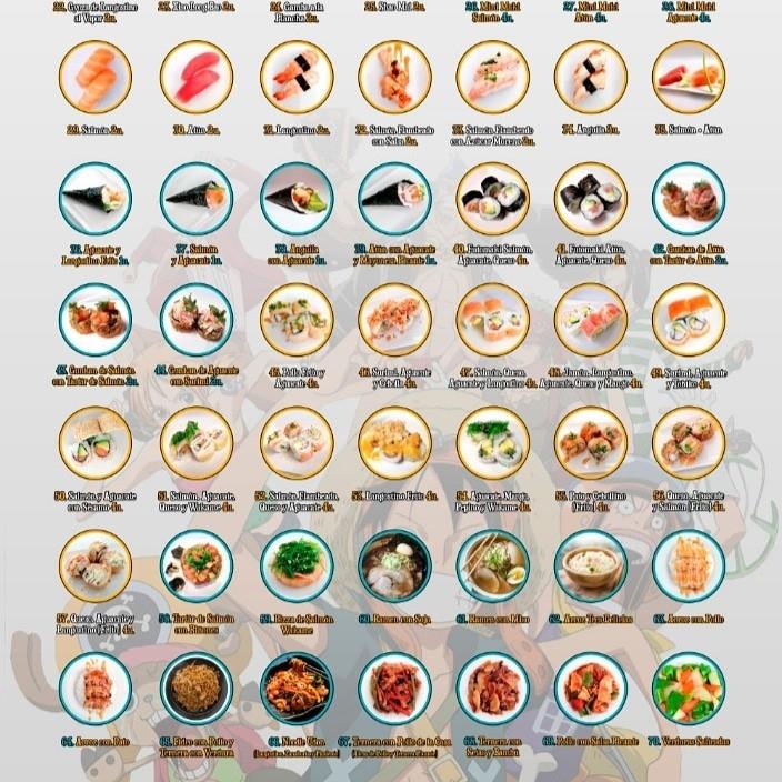 Carta de Restaurante Japones One Piece, Palma de Mallorca, Carrer de ...