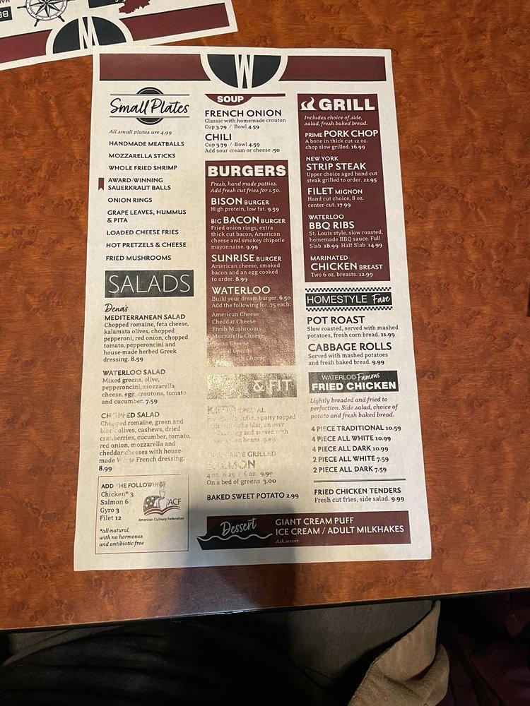 Menu at Waterloo Restaurant & Catering, Akron