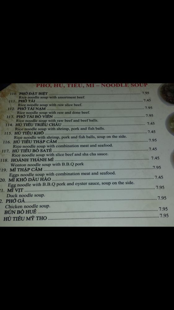 Menu at A Dong Vietnamese & Chinese Restaurant @Forum, Selma, Agora Pkwy