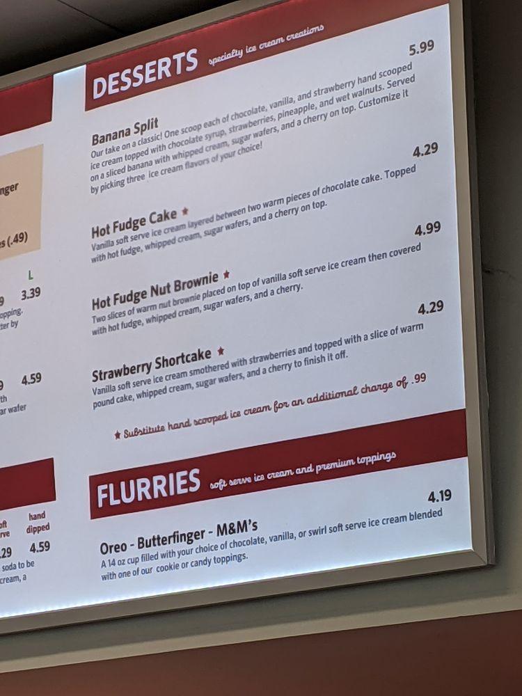 Menu at Dairi-O of Archdale restaurant, Archdale