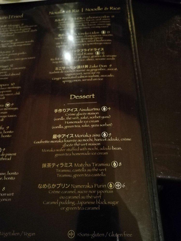 Menu at Ichigo Ichie Izakaya pub & bar, Montréal, 360 Rue Rachel E