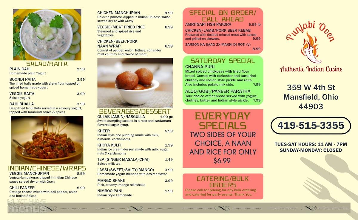 Menu at KV Market, Mansfield