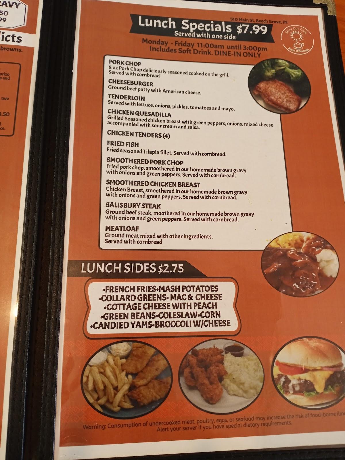 Menu at Mom's Family Restaurant, Beech Grove