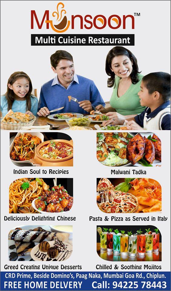 Menu at Monsoon Restaurant, Chiplun