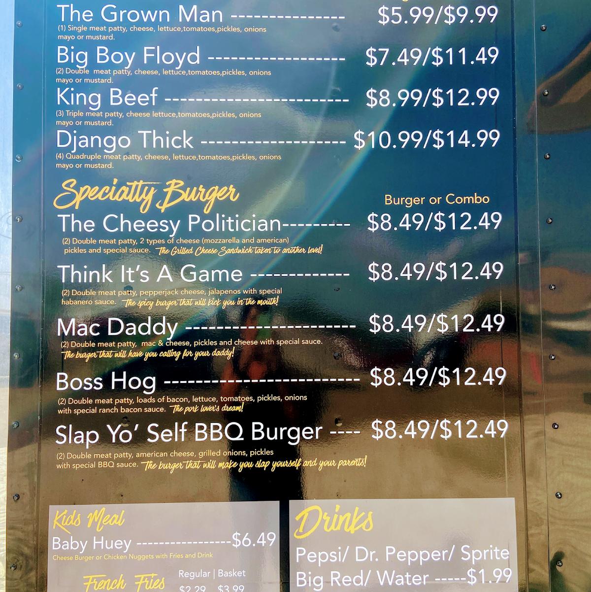 Menu at Simply Good Burgers Food Truck restaurant, Killeen