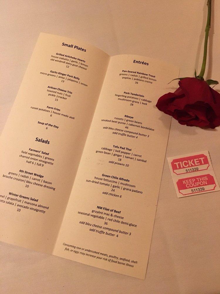 Menu at Farm & Table restaurant, Albuquerque