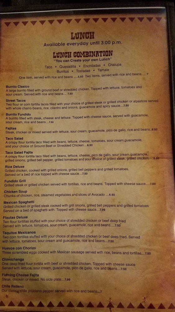 Menu at Margaronas Cantina Mexican Restaurant, Anniston