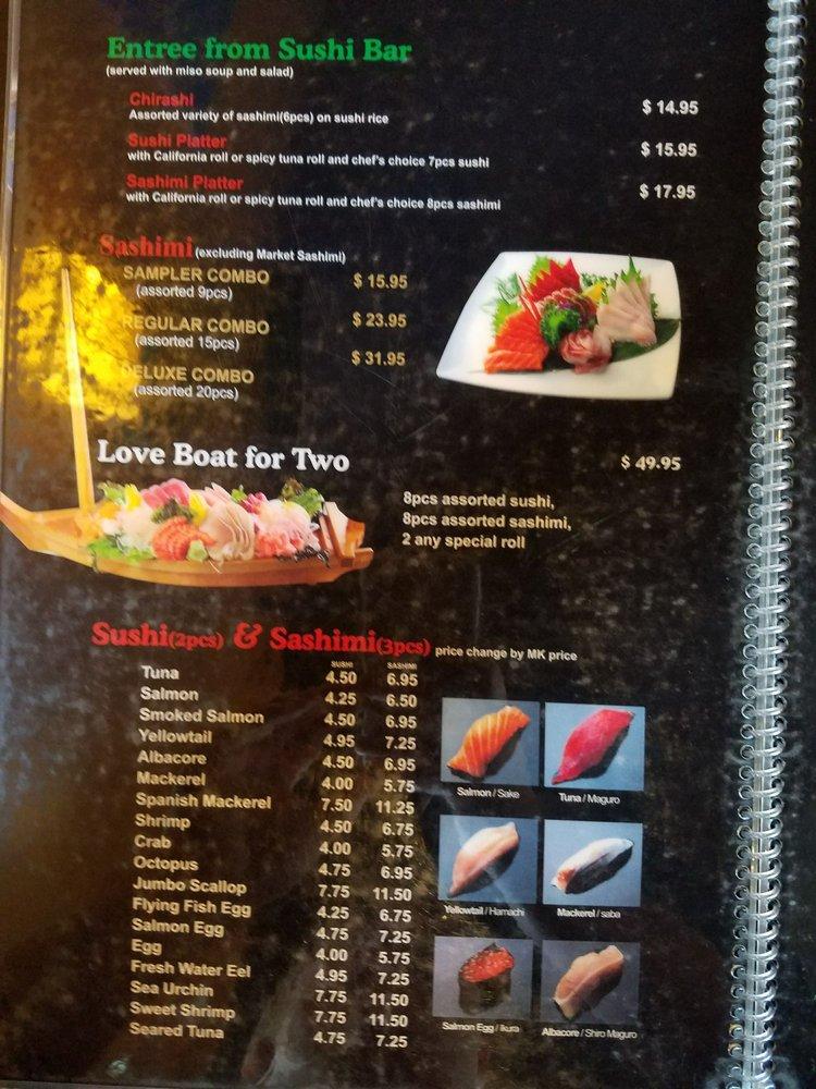 Menu at Sakura's Sushi and Grill restaurant, Kingman