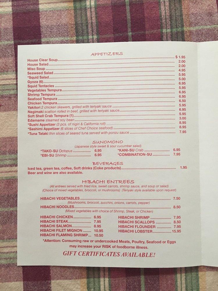 Menu at Sogo Express II restaurant, Locust