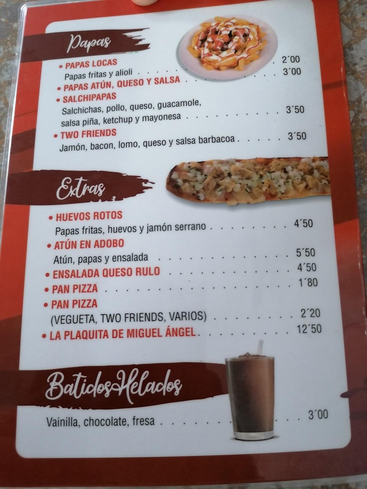Menu at TWO FRIENDS Snack Bar, Tinajo