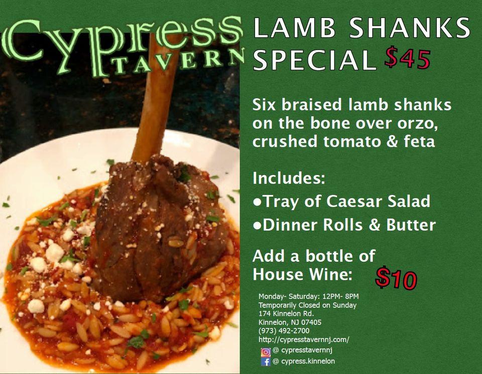 Menu at Cypress Tavern restaurant, Kinnelon