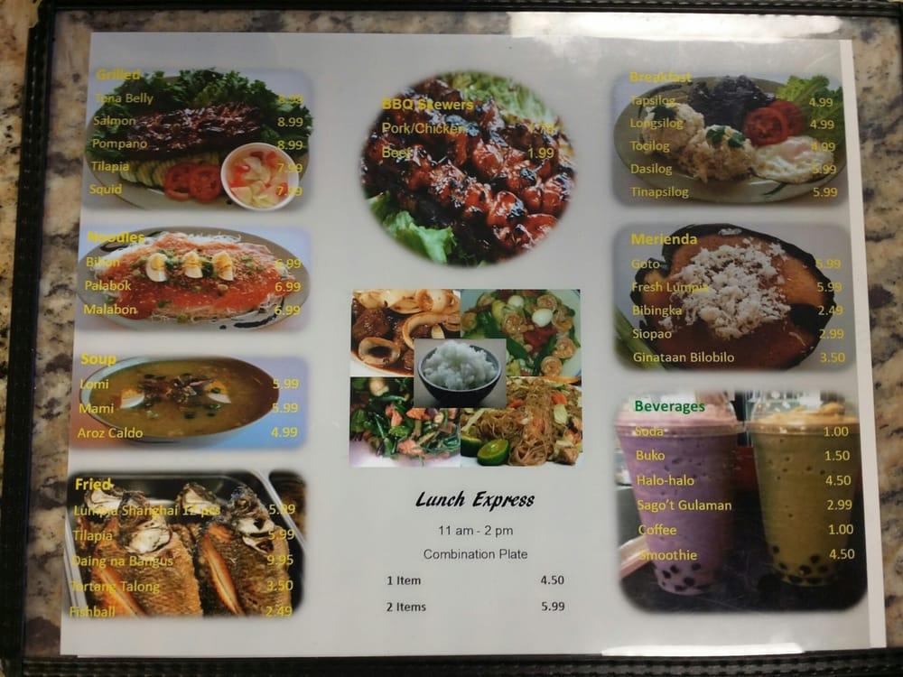 Menu at Palengke Oriental Market, Las Vegas