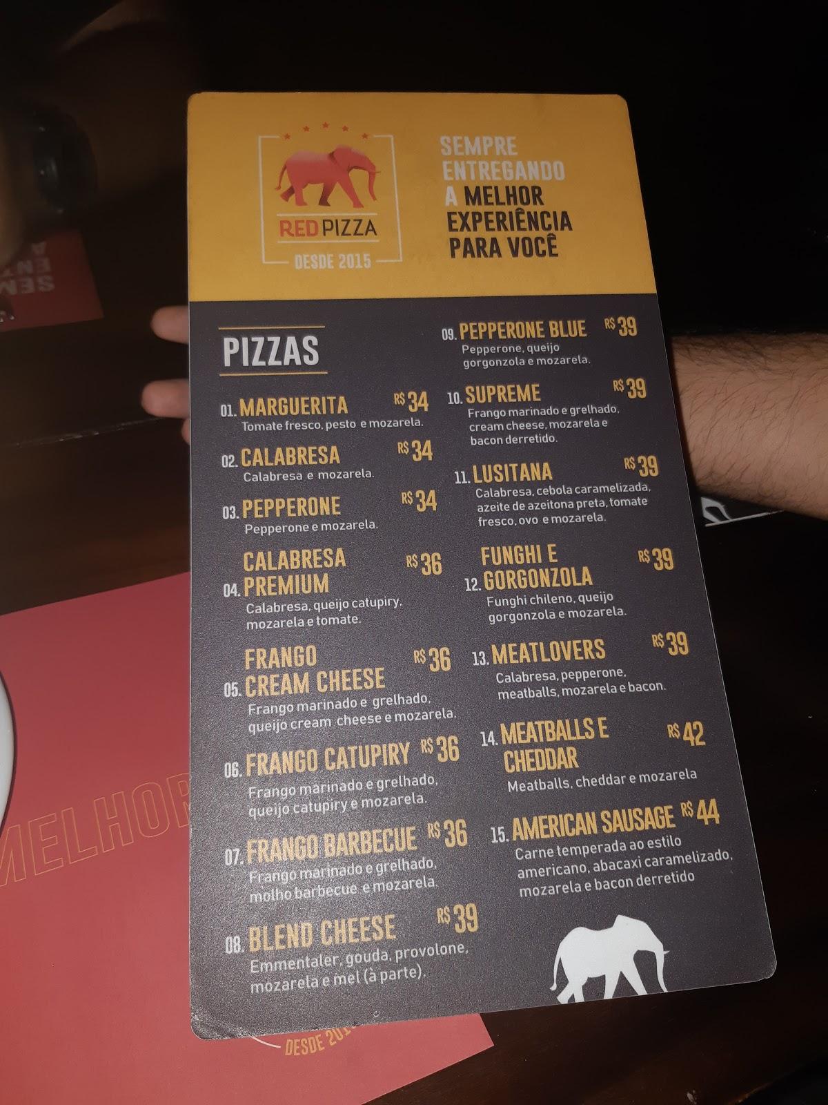 Menu em Red Elephant Brasil - Gold Pizza restaurante, Vitoria