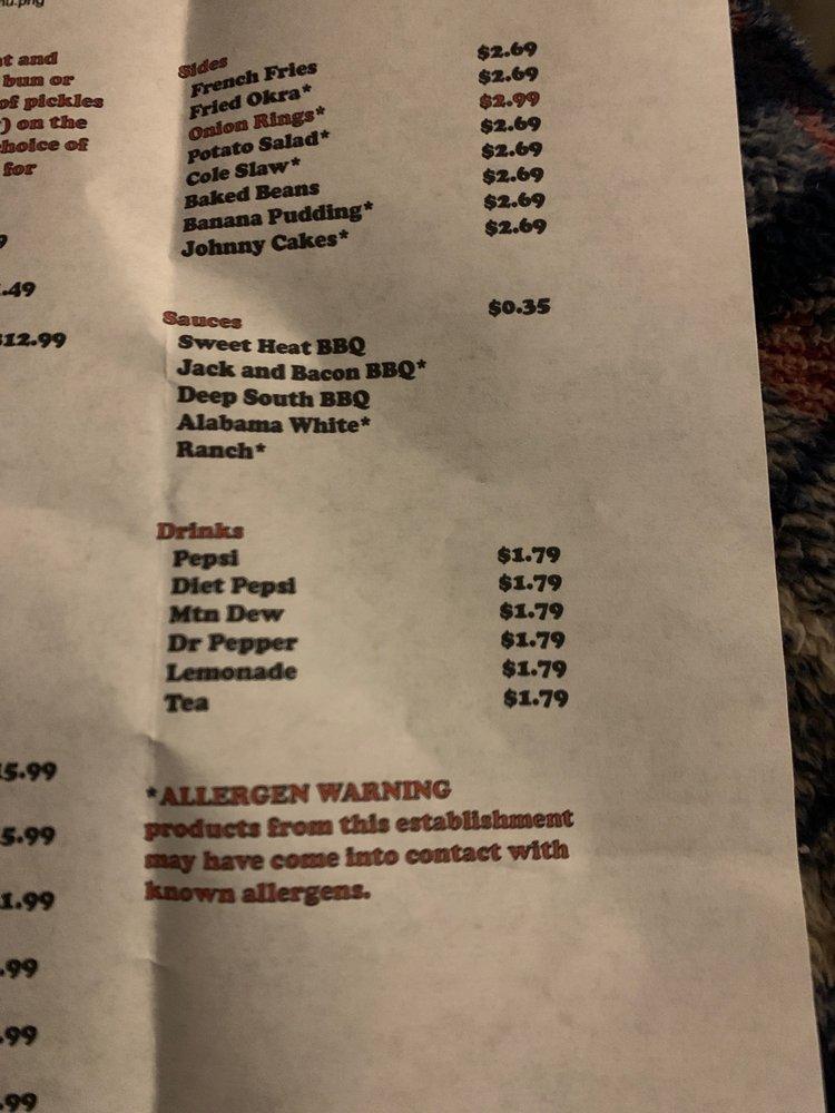 Menu at Smoked Magic Family BBQ, Mc Calla