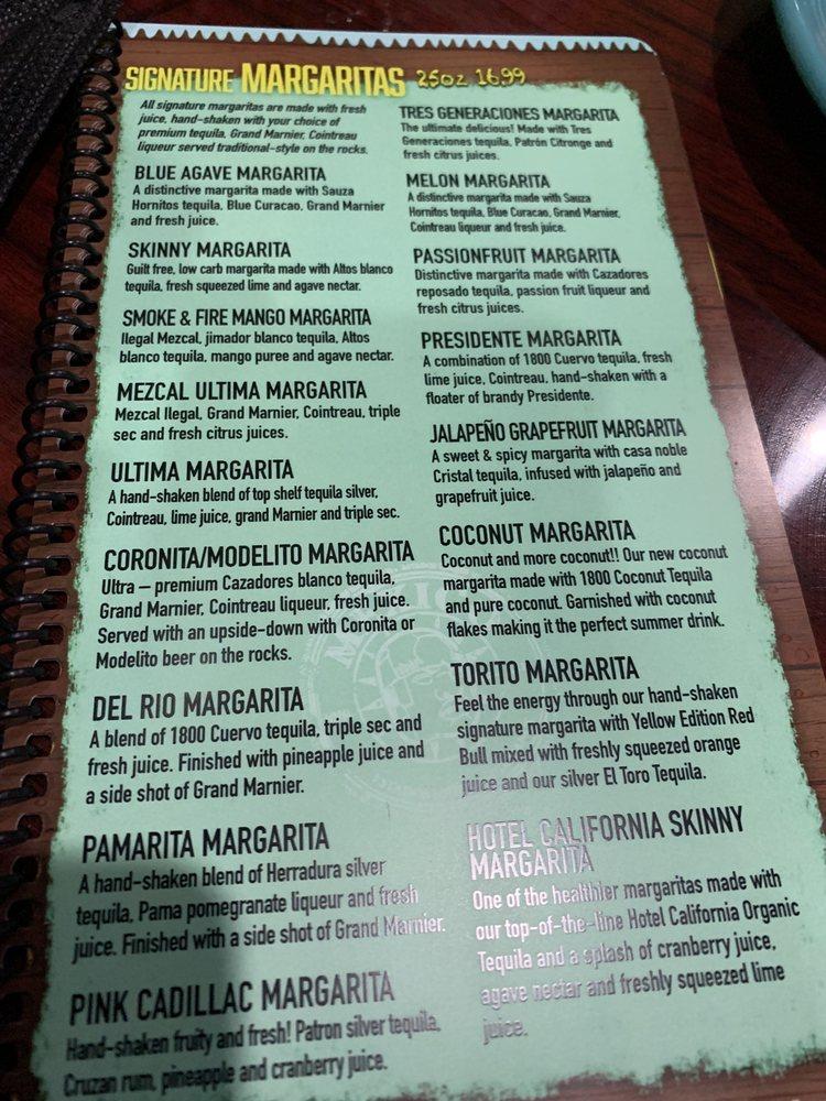 Menu at Torito Mexican Restaurant, North Haven