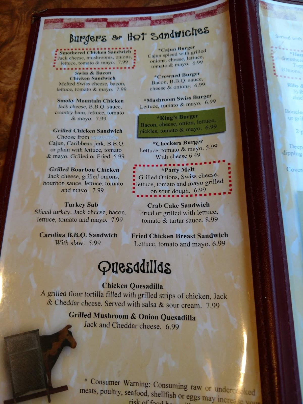 Menu at Checkers Family Restaurant, Windsor