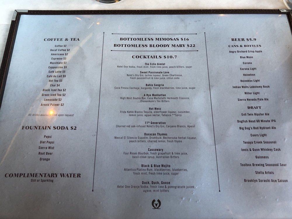 Menu at Echo & Rig Butcher and Steakhouse, Las Vegas