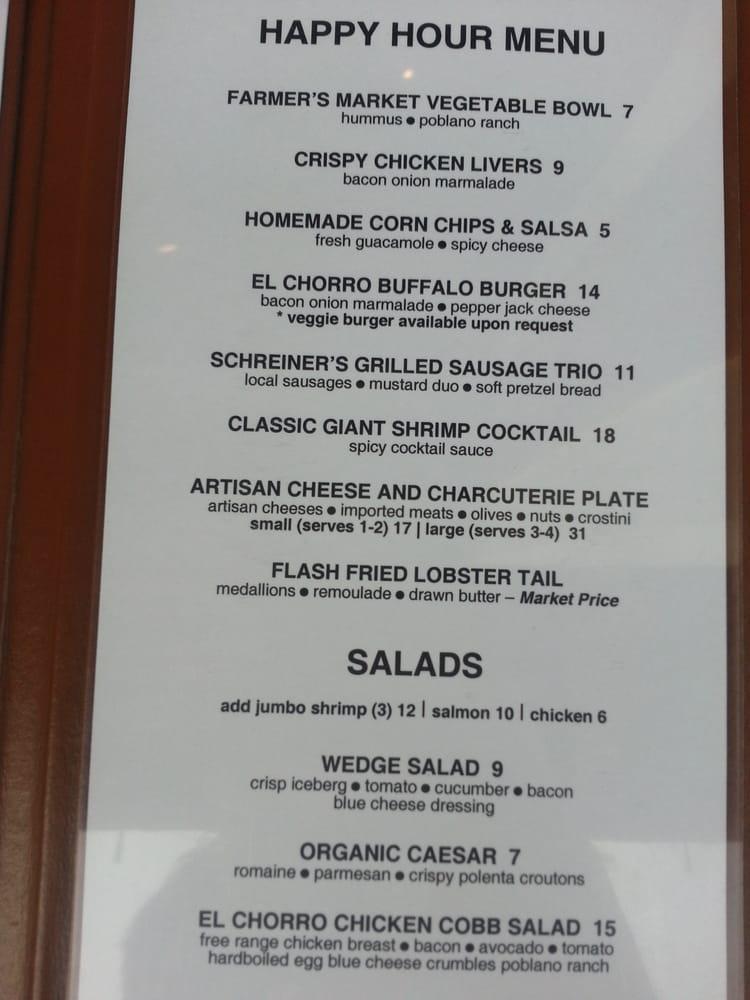 Menu at El Chorro pub & bar, Paradise Valley