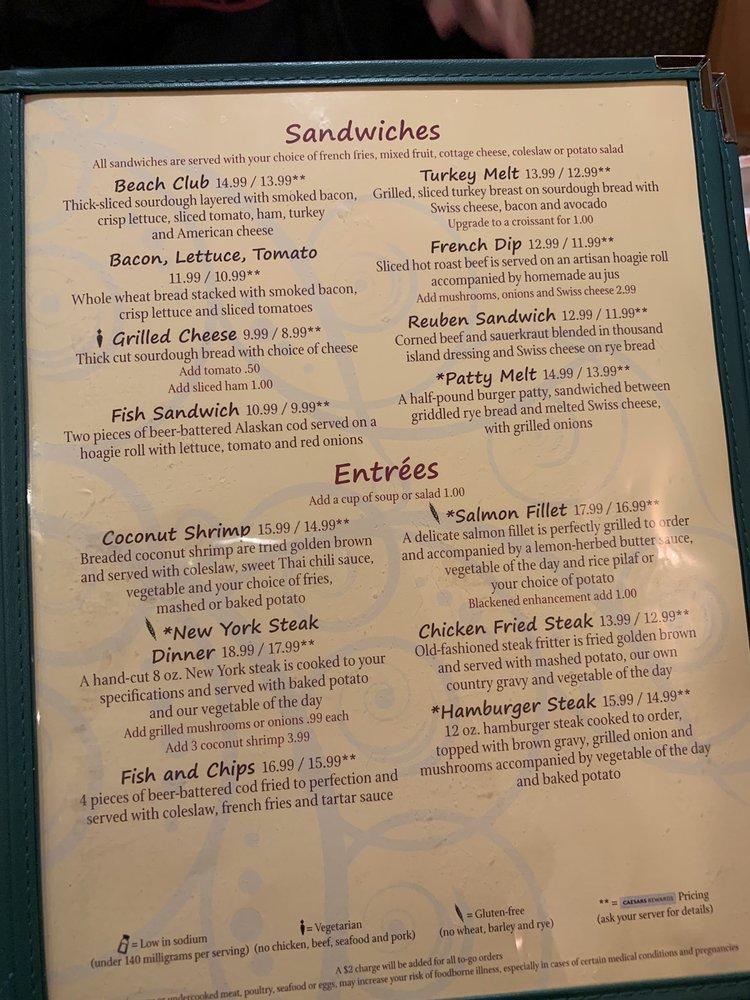 Menu at Beach Café cafe, Laughlin
