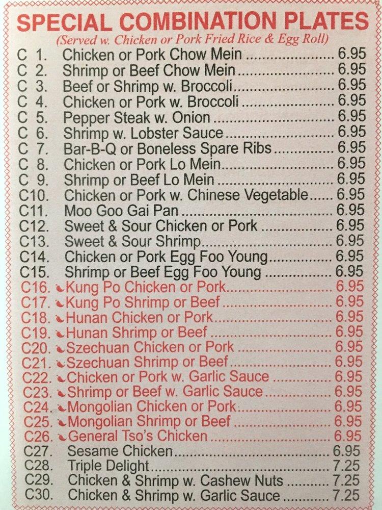 Menu at Chef King II restaurant, Semmes