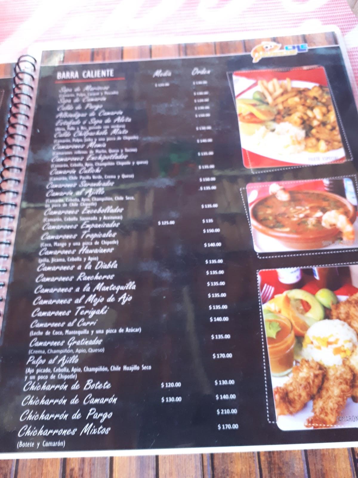 Carta del restaurante Mariscos Che, Guasave