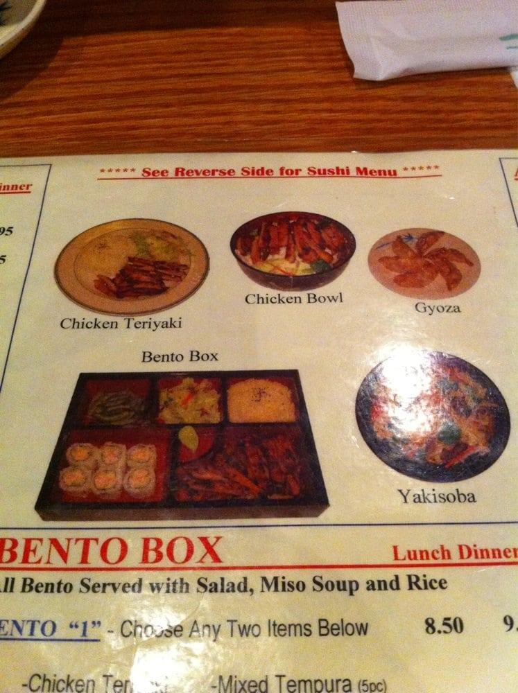 Menu at Oishi Sushi restaurant, Vancouver