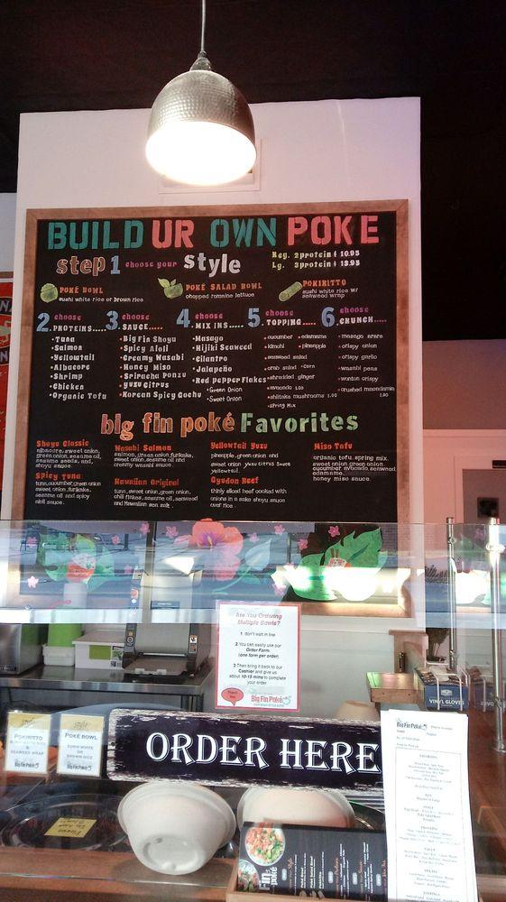 Menu at Big Fin Poké - Westbrook restaurant, Westbrook, 95 Rock Row STE 150