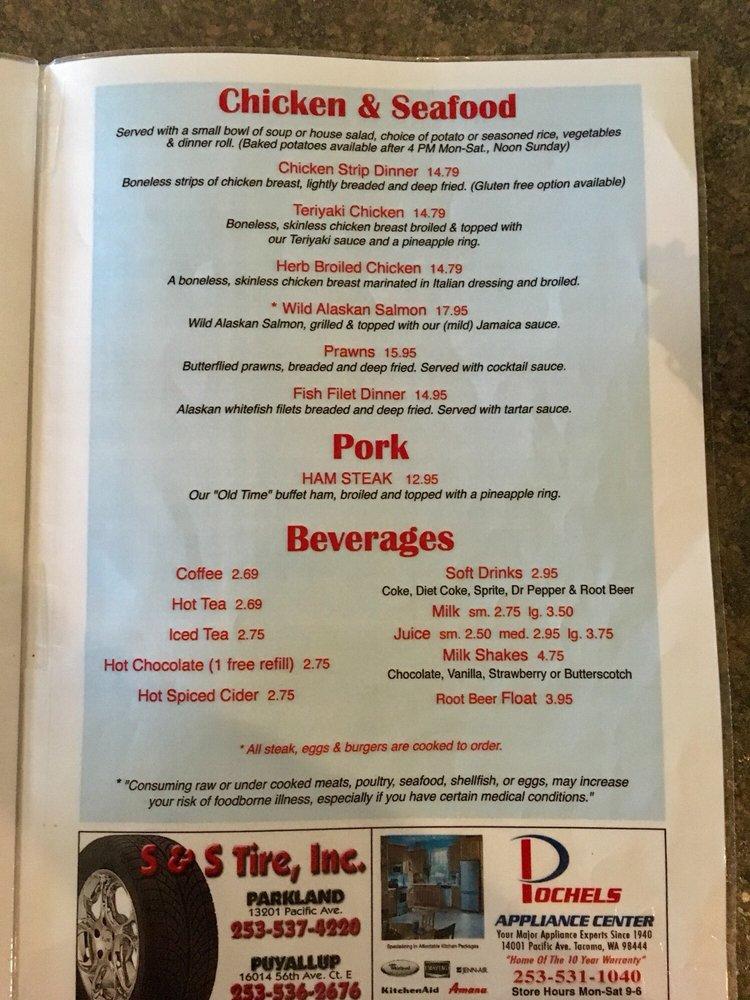 Menu at Country Rose Café cafe, Tacoma