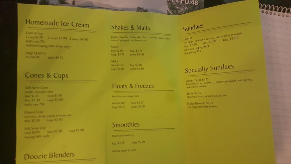 Menu at Doozies restaurant, Council Bluffs