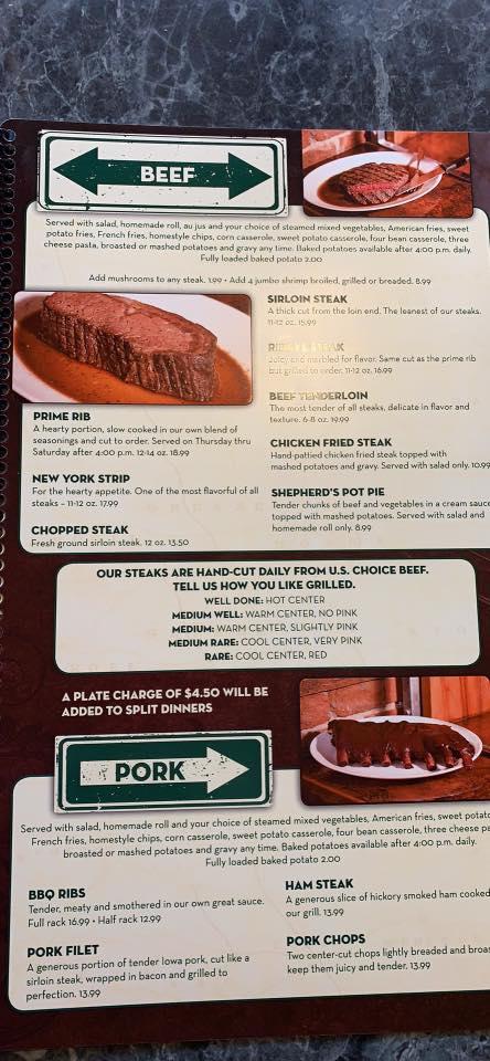 Menu at Highway 63 Diner restaurant, Waterloo