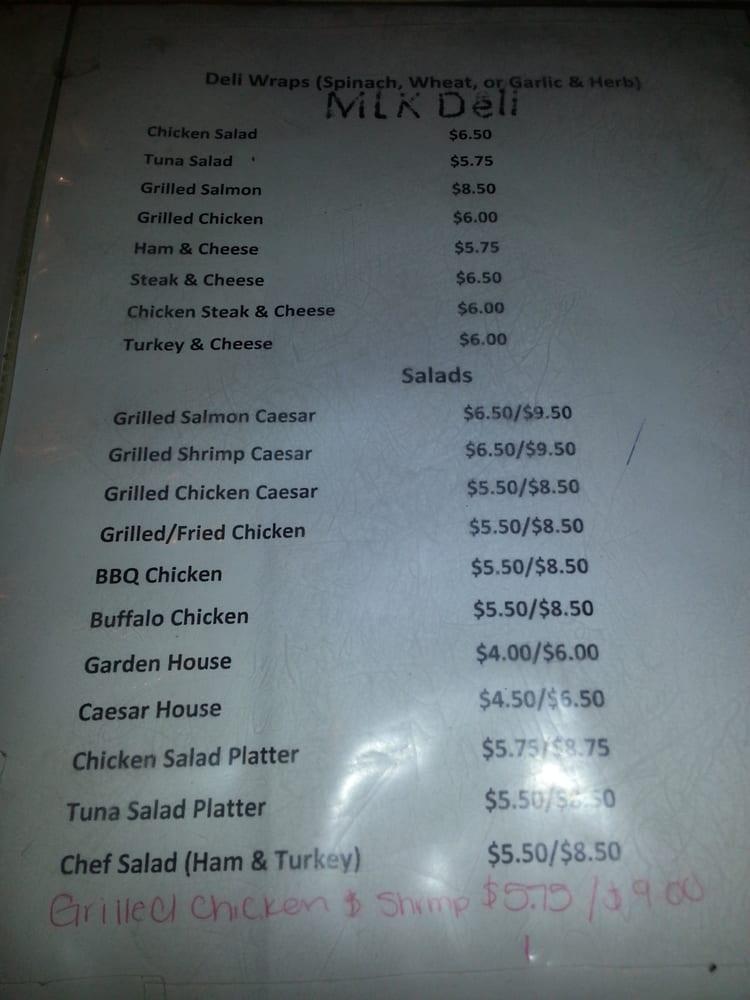Menu at MLK Deli restaurant, Washington, Martin Luther King Jr Ave SE