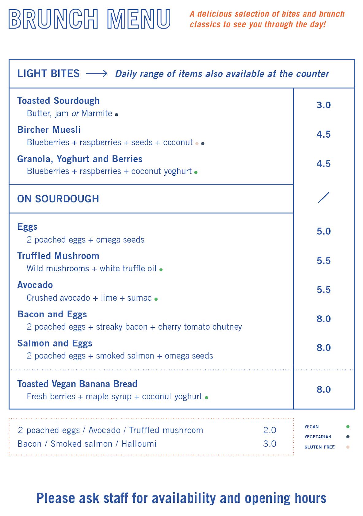 Menu at Redemption Roasters - Broadgate Circle, London, The Pavilion