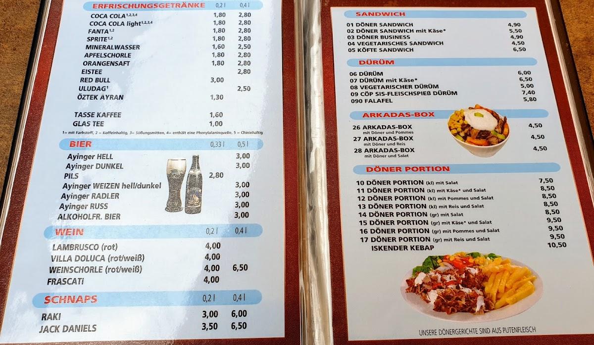 Carta del restaurante Arkadaş Kebap, Augsburgo, Maximilianstraße 64