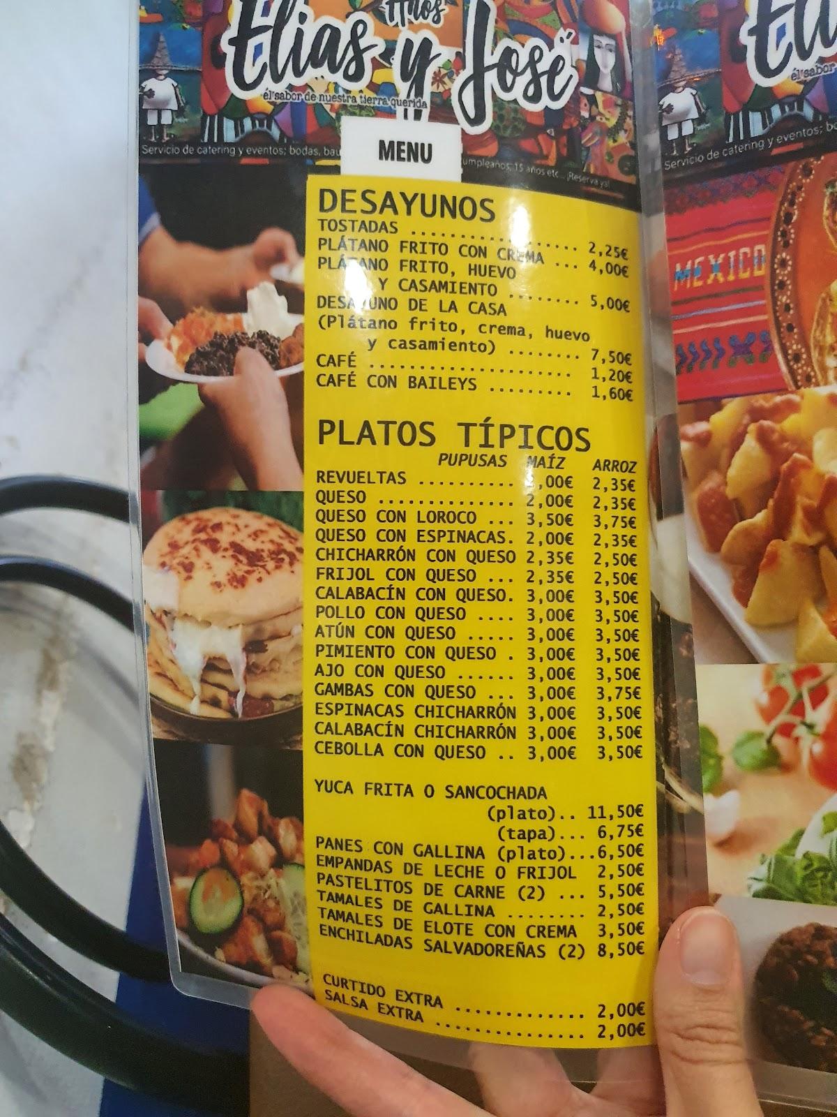 Carta de Bar Cafetería Hermanos Elias-josé, Sevilla