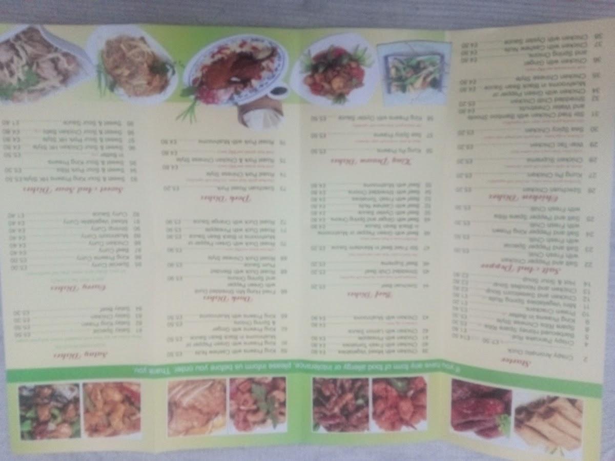 Menu at Eldene Chinese Takeaway fast food, Swindon