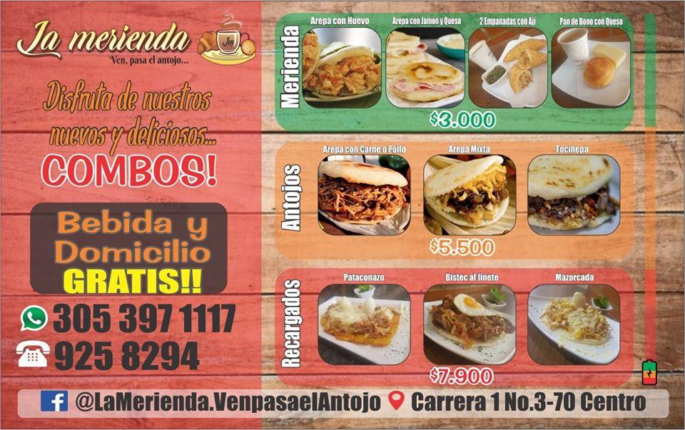 Menu at La Merienda restaurant, Mosquera