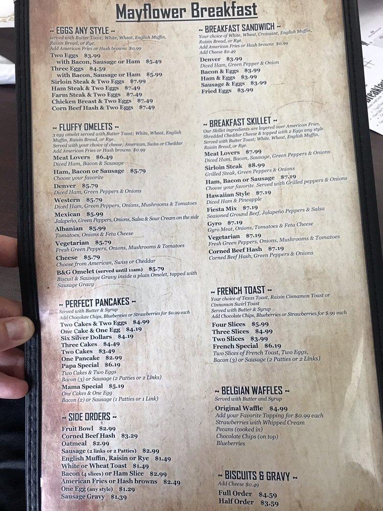 Menu at Mayflower Family Restaurant, Dunlap
