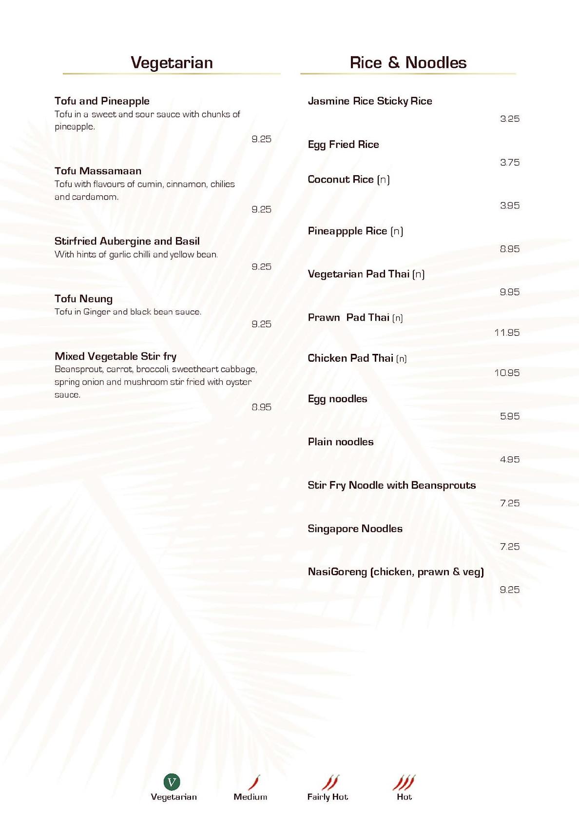 Menu at Palm Pan Asia Restaurant, Winchester