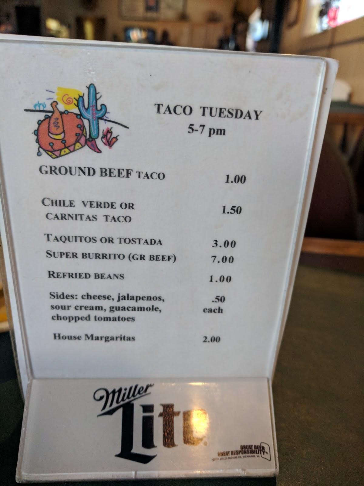 Menu at The Sail Inn pub & bar, Havasu Lake