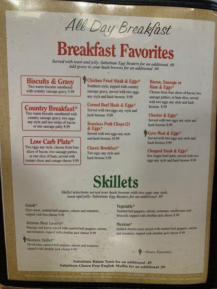 Menu at JiMichael's Diner restaurant, Sun City