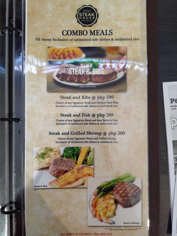 Menu at Prime Steak House Sm Bacoor restaurant, Bacoor