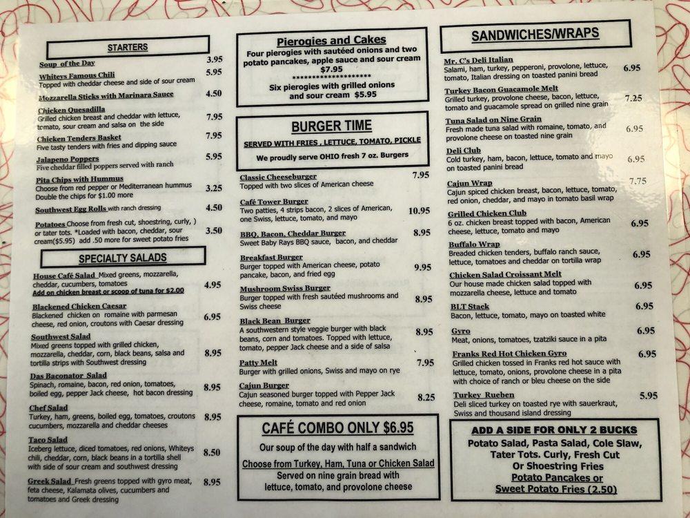 Menu at Cafe 17, Independence
