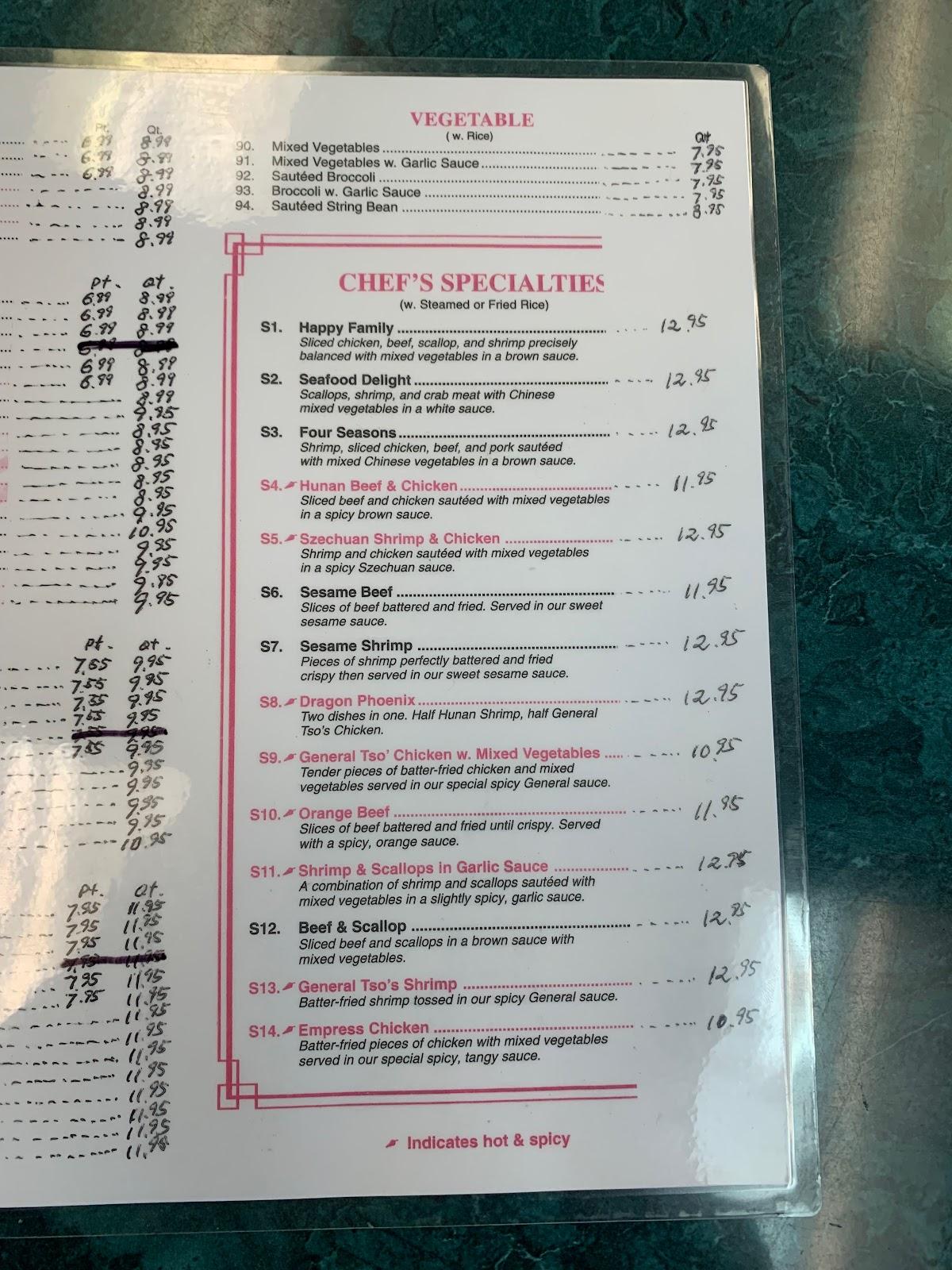 Menu at Canton Chinese Cuisine restaurant, West Des Moines