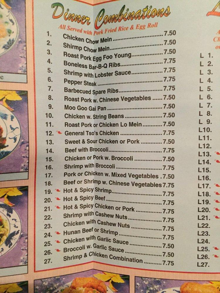 Menu at Golden Unicorn Restaurant, Dover
