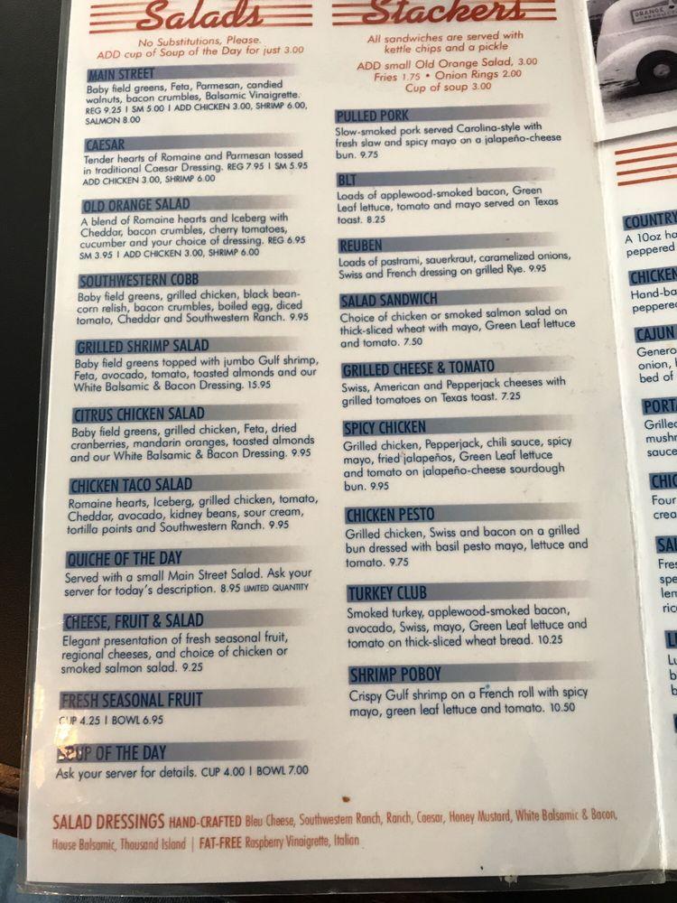 Menu at Old Orange Cafe & Catering Co, Orange