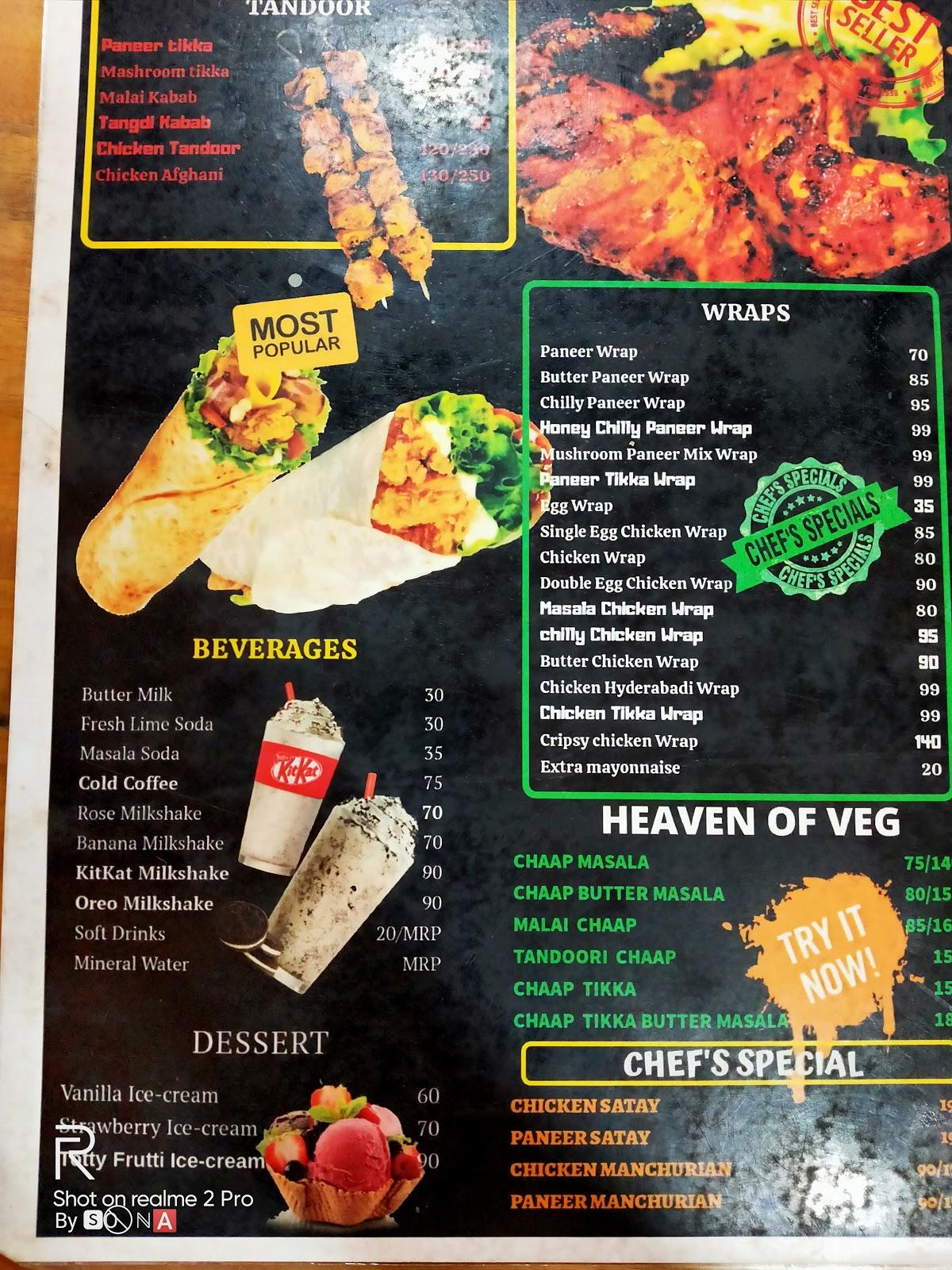 Menu at PETURAM, Gopalgoan
