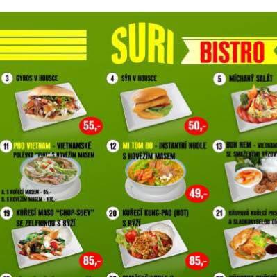 Menu at Suri Vietnamske Bistro, Lovosice